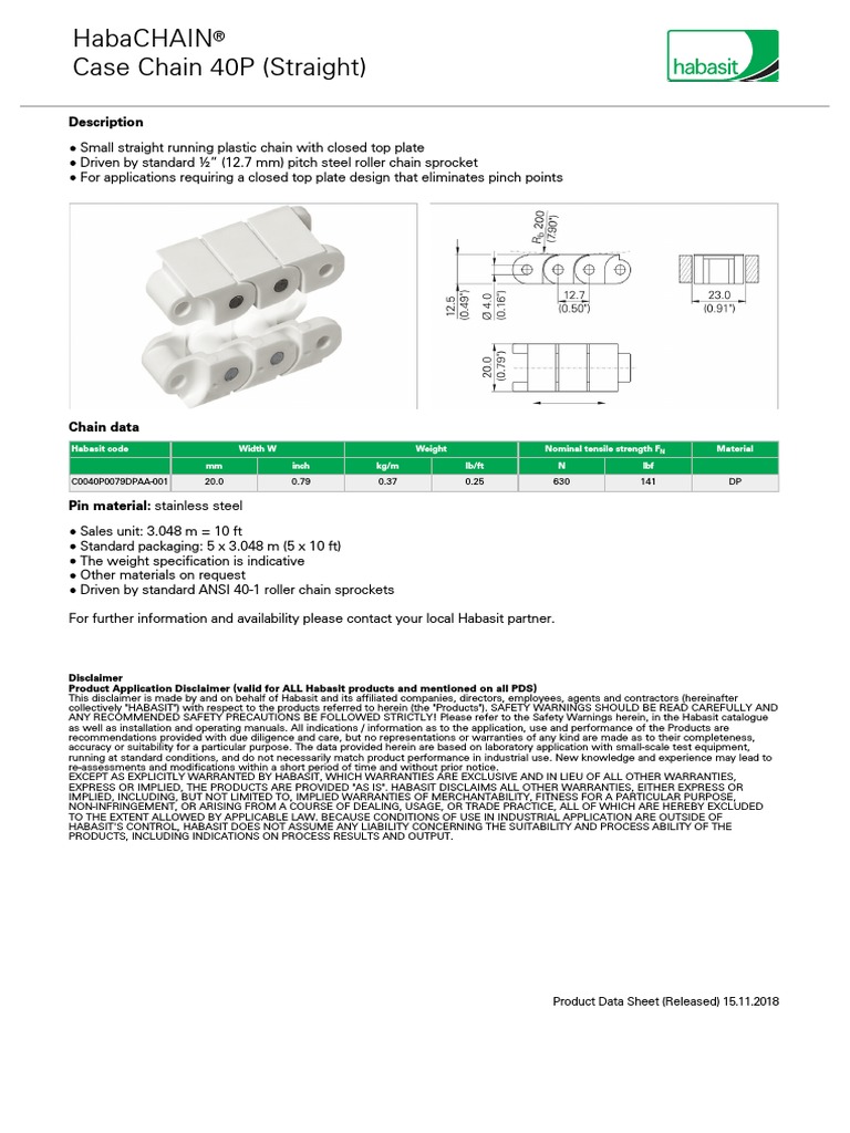 Habachain Case Chain 40P (Straight) : Description | PDF | Disclaimer ...