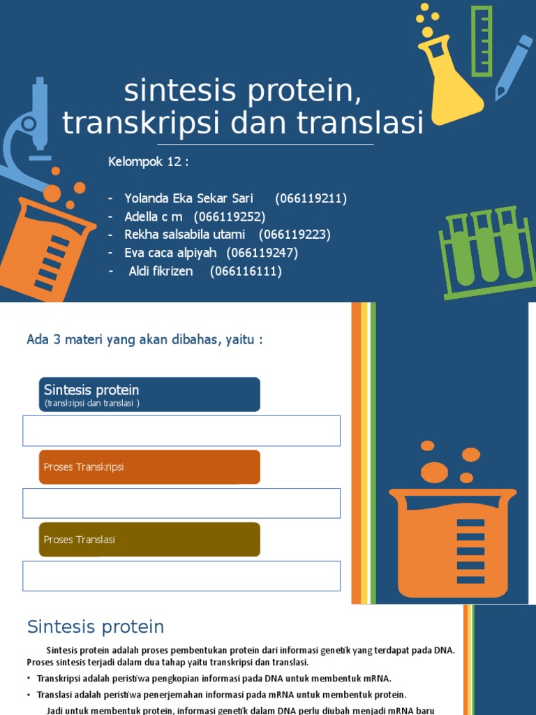 Kel 12 Sintesis Protein, Transkripsi, Dan Translasi | PDF