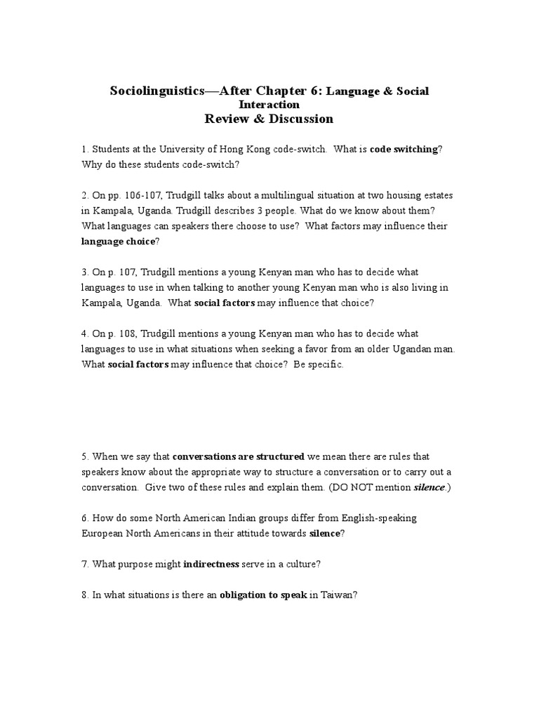 Sociolinguistics: Language & Social Interaction | PDF | Foreign ...