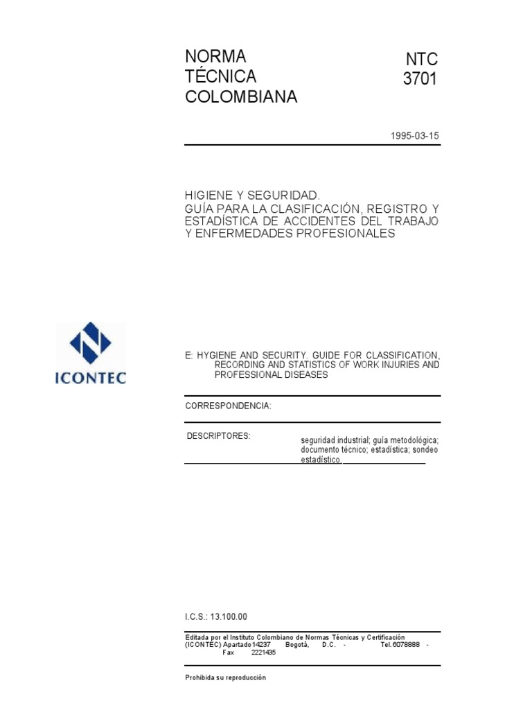 NTC 3701 | PDF | Gobierno | Bienestar