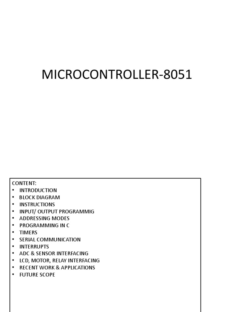 Microcontroller 8051 | PDF | Microprocessor | Microcontroller Microcontroller 8051 | PDF | Microprocessor | Microcontroller