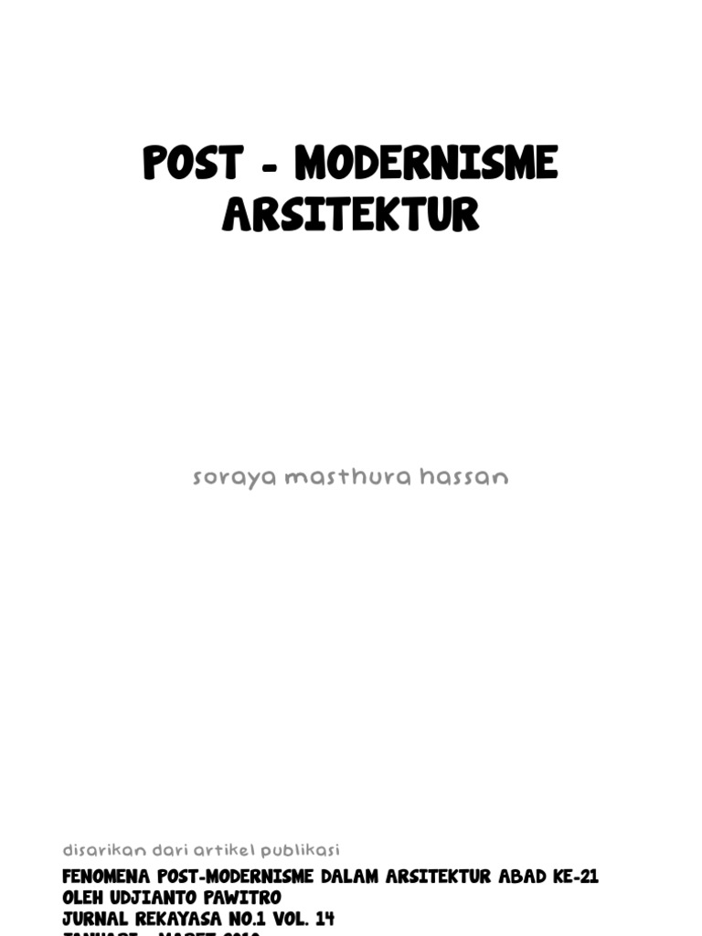Post-Modernisme Arsitektur | PDF | Seni | Sejarah