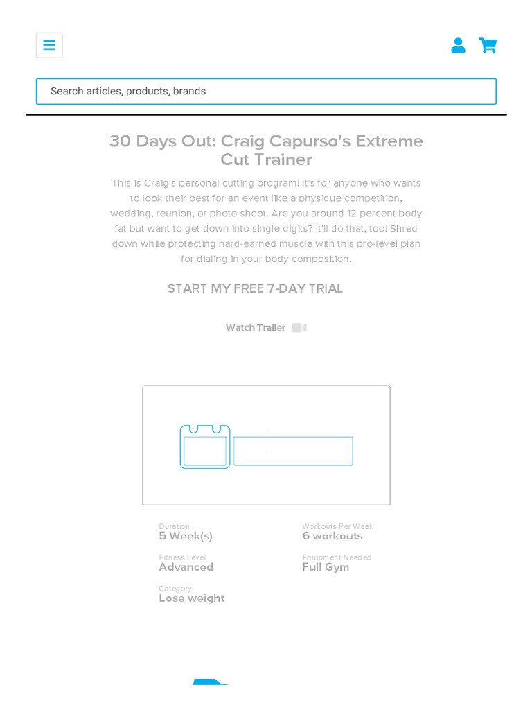 30 Days Out - Craig Capurso's Extreme Cut Trainer | PDF | Physical ...