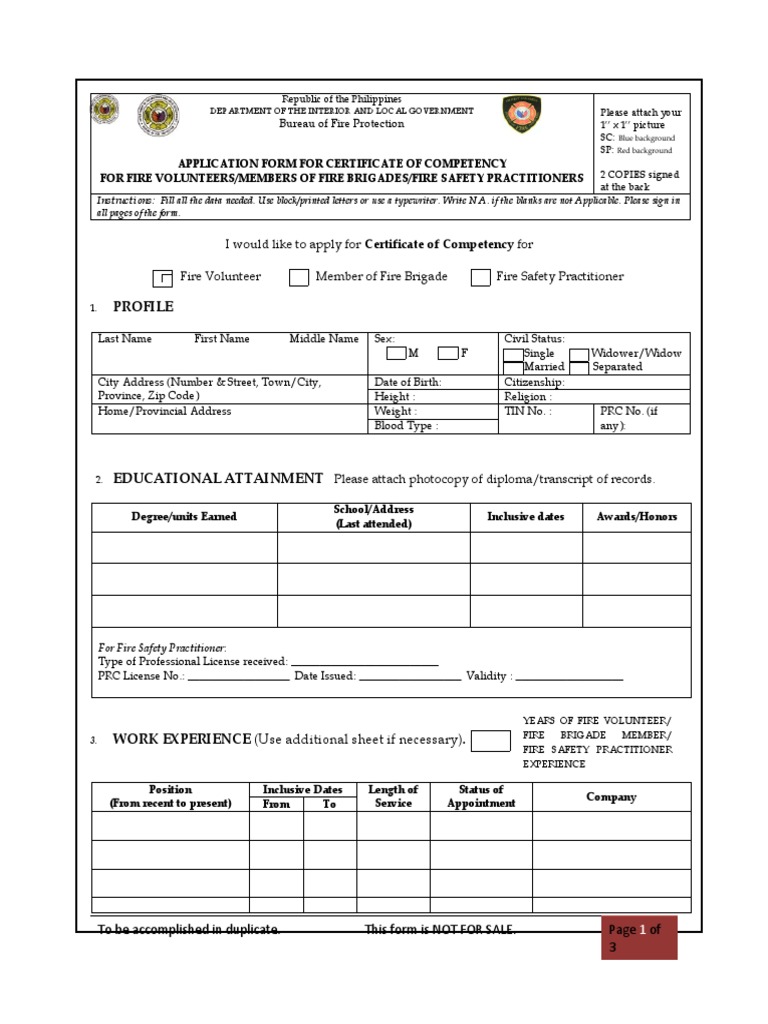 Application Form For Coc (Individual) | PDF | Crime & Violence | Crime ...