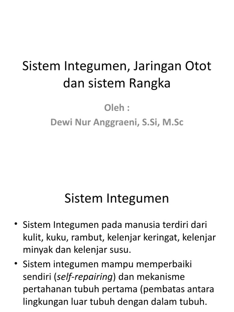 Sistem Integumen, Jaringan Otot Dan Sistem Rangka | PDF | Kesehatan ...