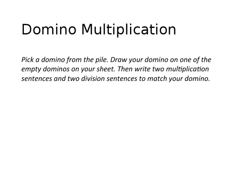 Domino Math: Multiply & Divide | PDF