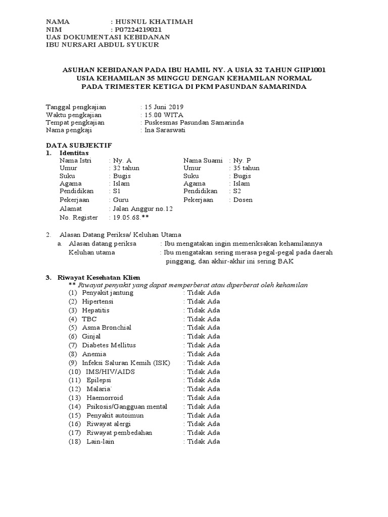 Contoh Soap Kebidanan Pdf