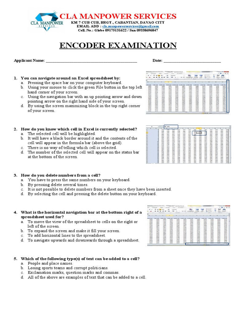 Encoder Written Exam | PDF | Spreadsheet | Computer Keyboard
