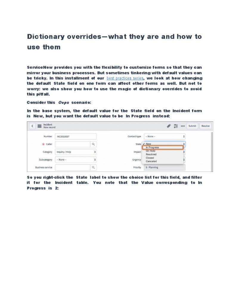 Dictionary Overrides-What They Are and How To Use Them: Best Practices ... Dictionary Overrides-What They Are and How To Use Them: Best Practices ...