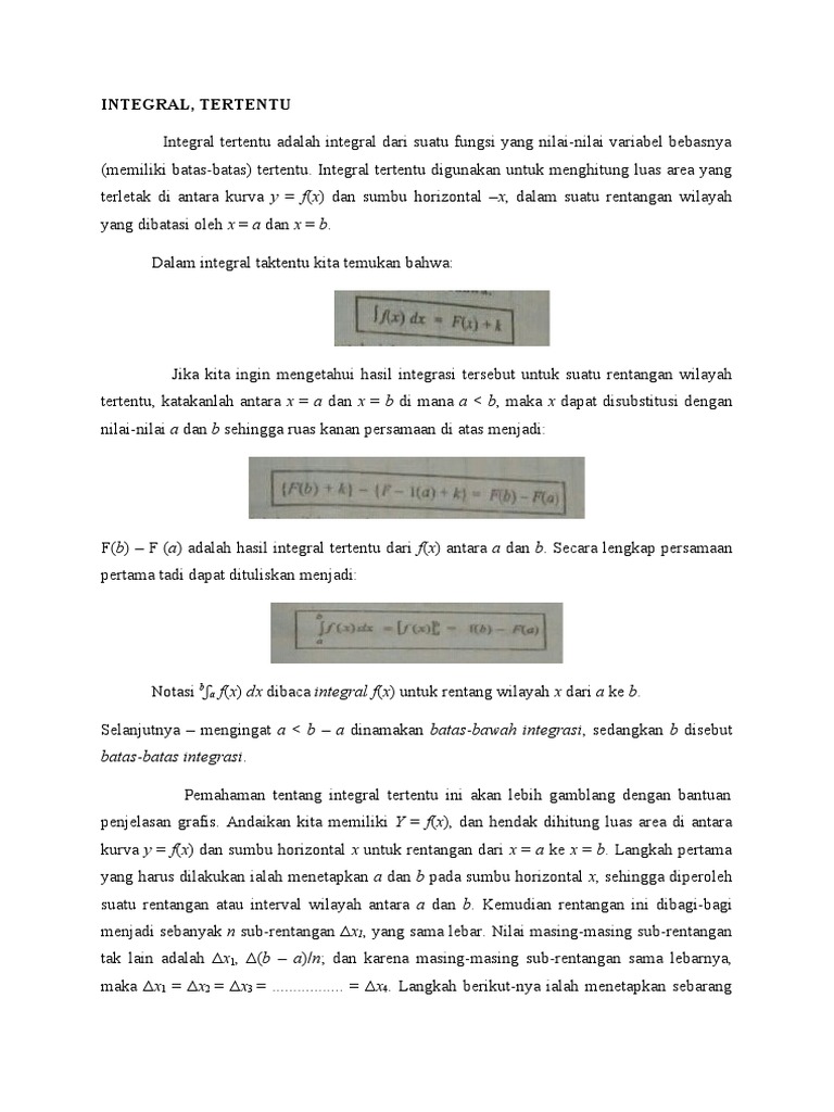 Integral Tertentu dan Penerapannya | PDF | Metode & Bahan Ajar