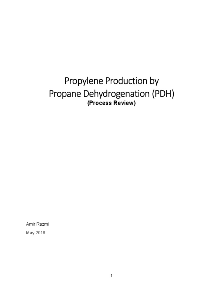 Propylene Production by Propanedehydrogenation (PDH) | PDF | Propane ...