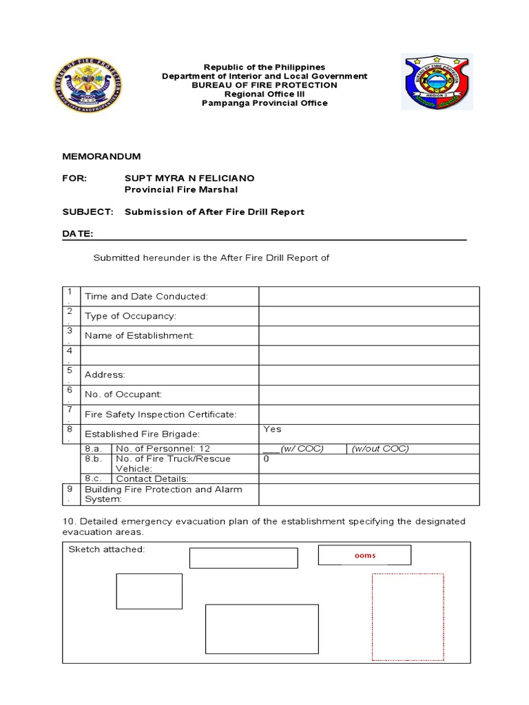 Memorandum For: Supt Myra N Feliciano Provincial Fire Marshal SUBJECT ...
