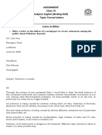 CBSE Grade 10 Formal Letter Writing Format | PDF | Madam