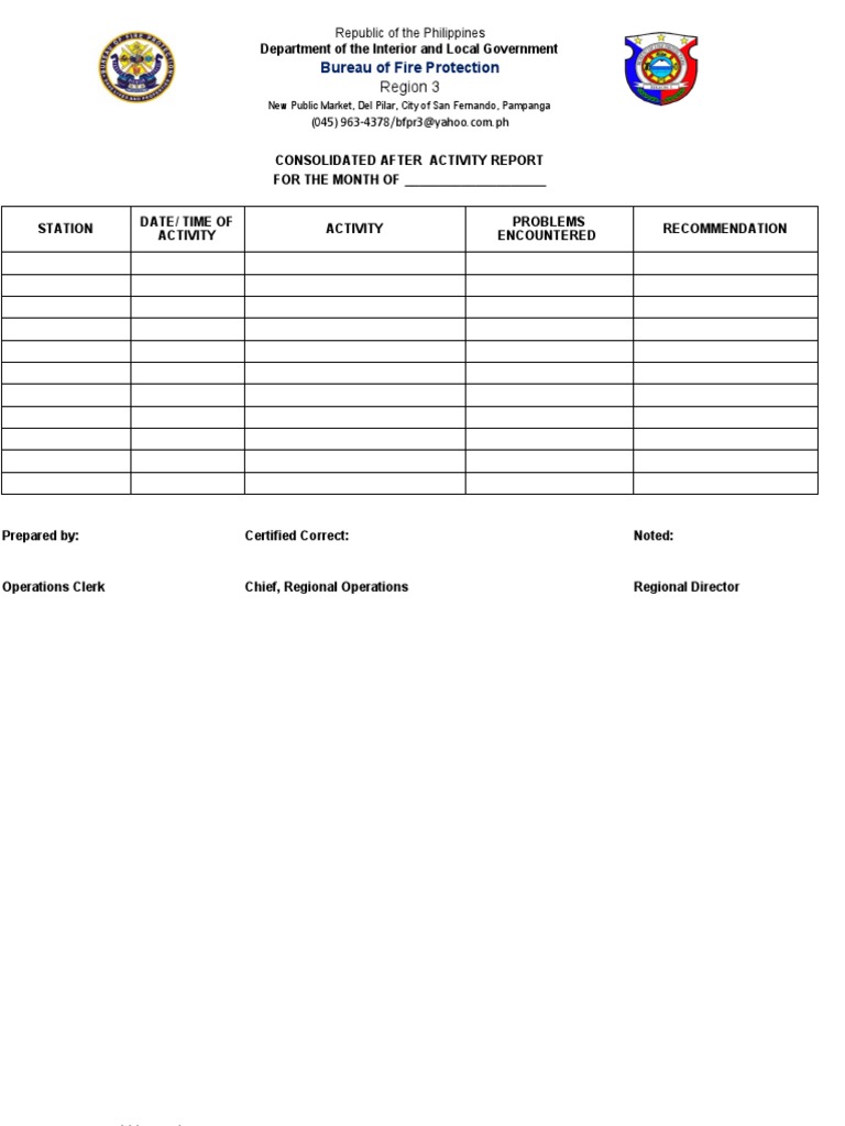 Monthly Activity Report Template | PDF