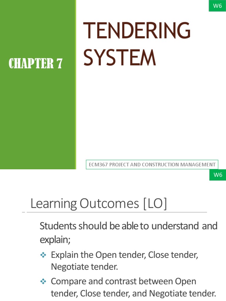 7.chapter 7 - Tendering System | PDF | Specification (Technical ...