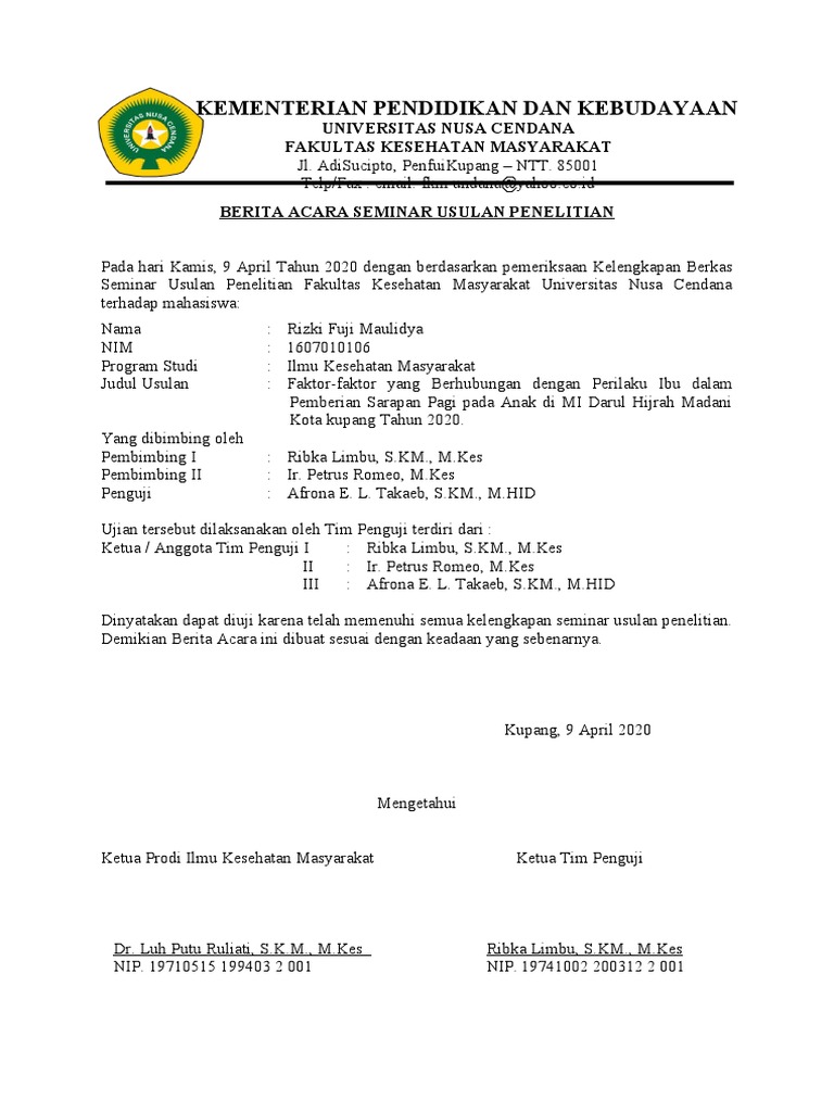 BERITA ACARA Sempro | PDF