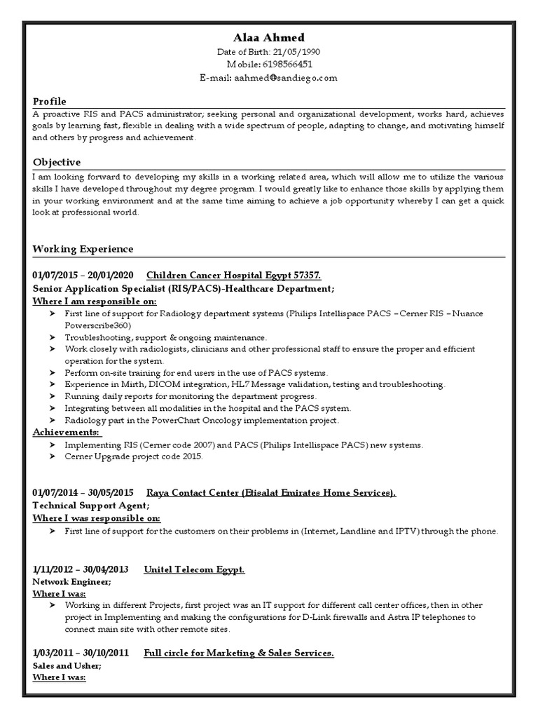 Alaa Gamal CV - Usa | PDF | Cisco Certifications | Information Technology