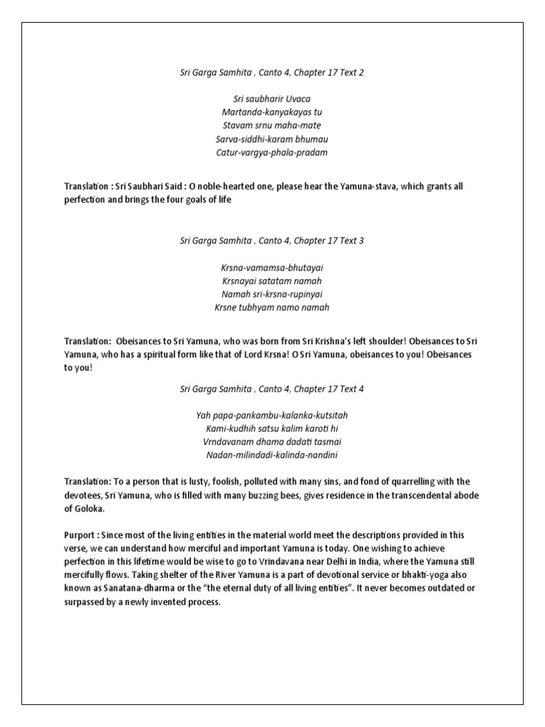 Yamuna Glories - Haridas Varya Das | PDF | Hindu Gods | Hindu Deities