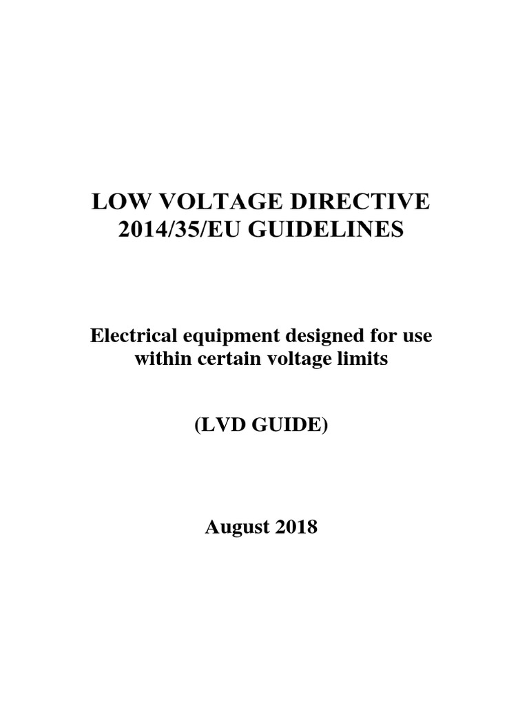 Low Voltage Directive 2014/35/EU Guidelines | PDF | Directive (European ...