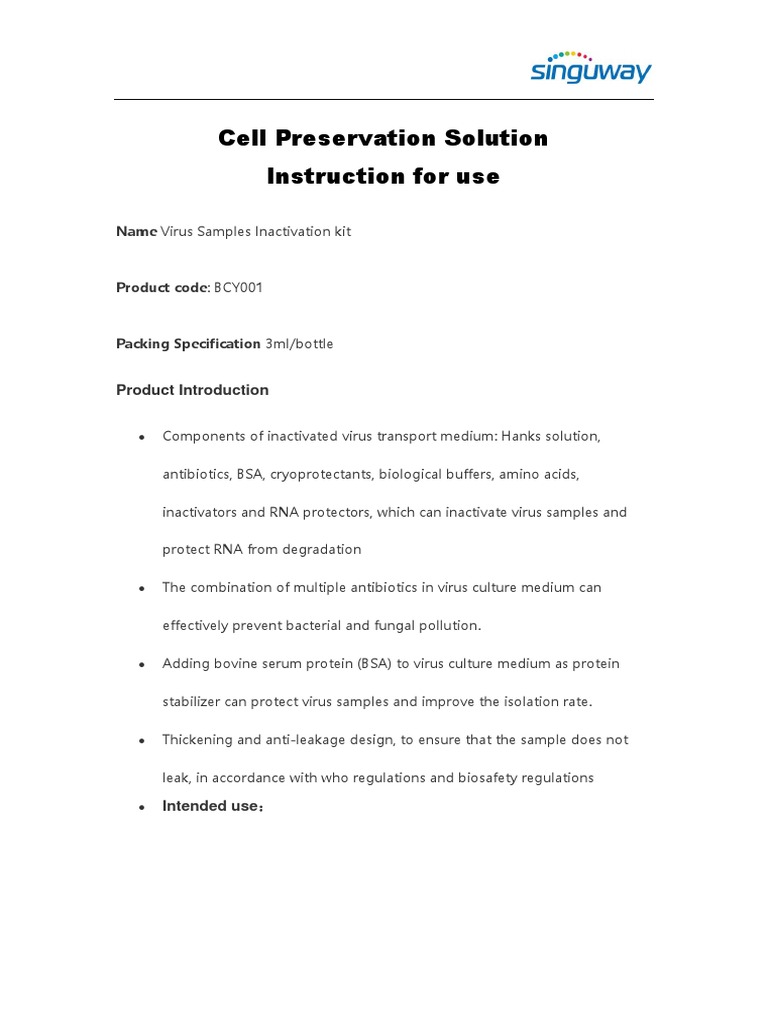 Cell Preservation Solution1 | PDF | Virus | Influenza