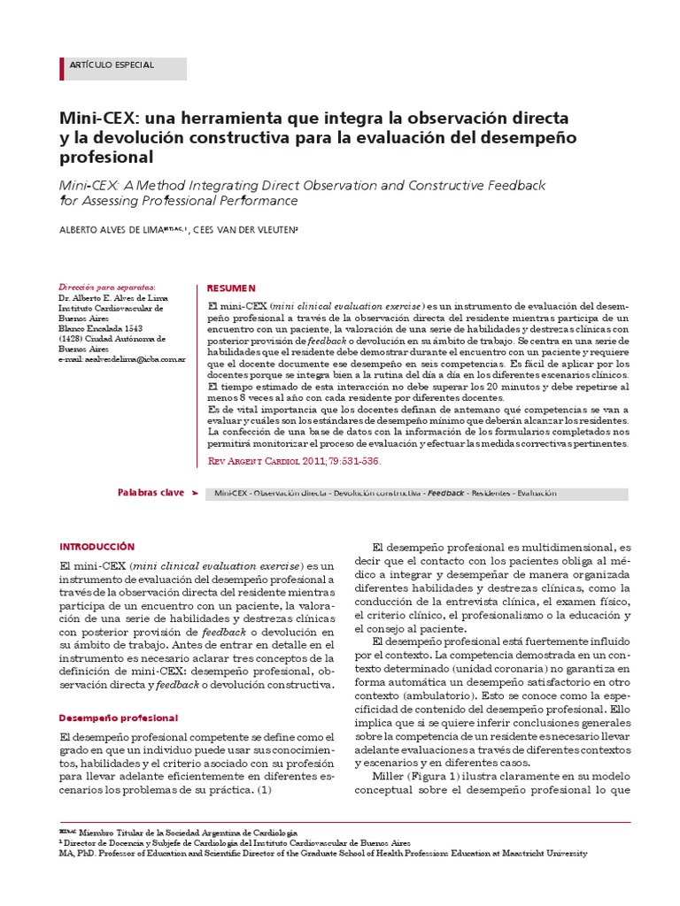 Mini Cex PDF | PDF | Prueba (evaluación) | Cognición