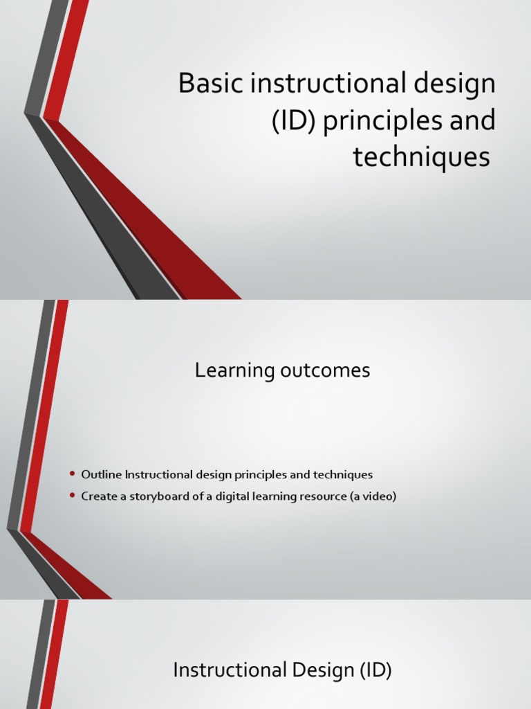 Basic Instructional Design (ID) Principles and Techniques | PDF