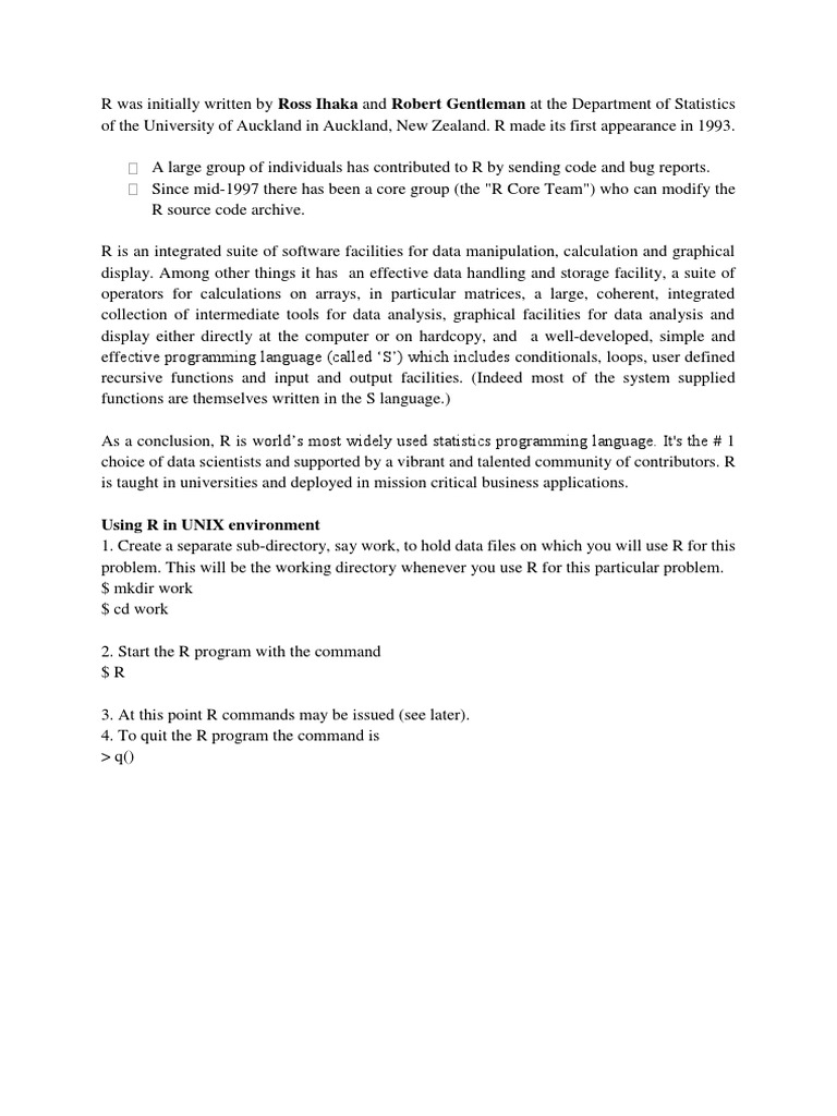 Intro To R-Notes PDF | PDF