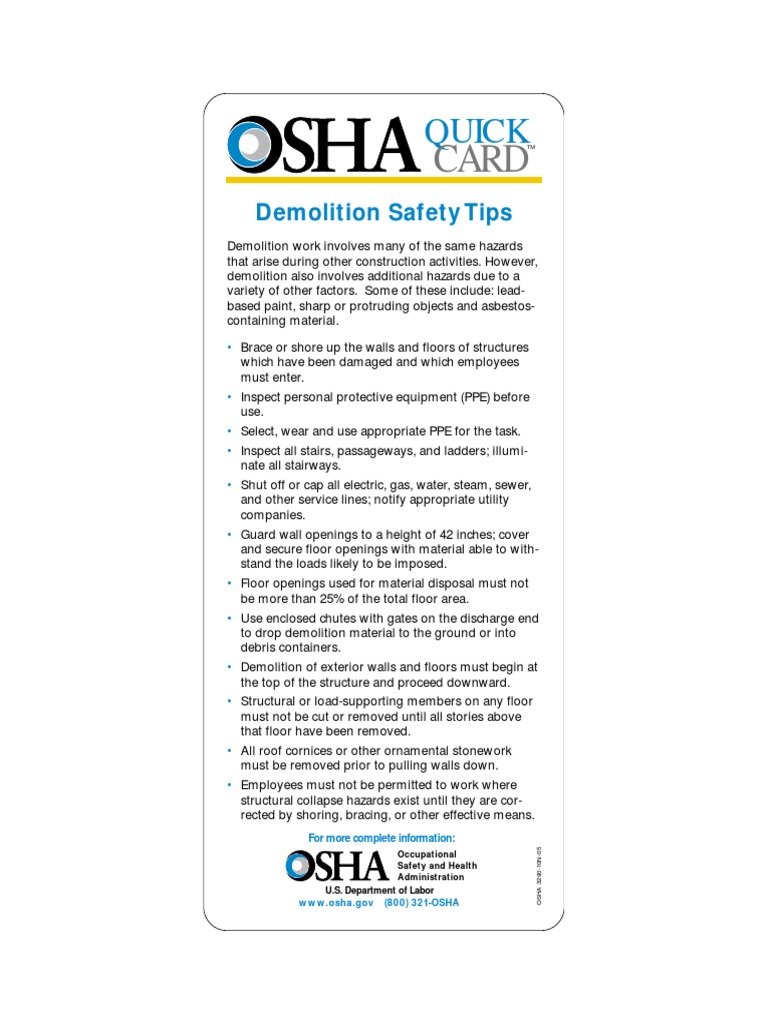 Demolition Safety Tips | PDF