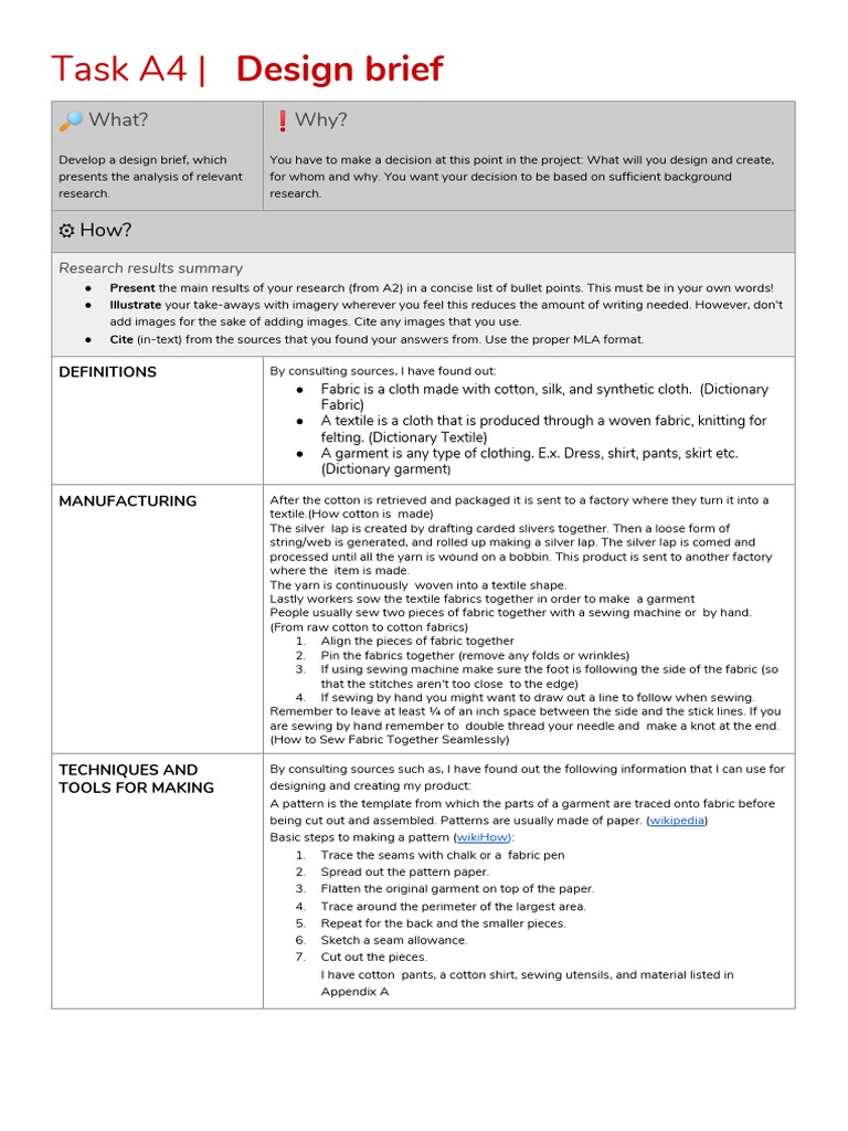 A4 Design Brief Sustainable Design Sewciety Laia Tess Martinez Leger 1 ...