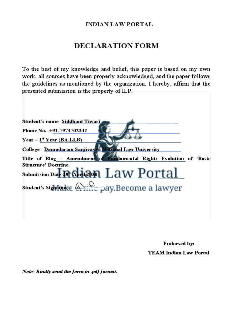 Declaration Form