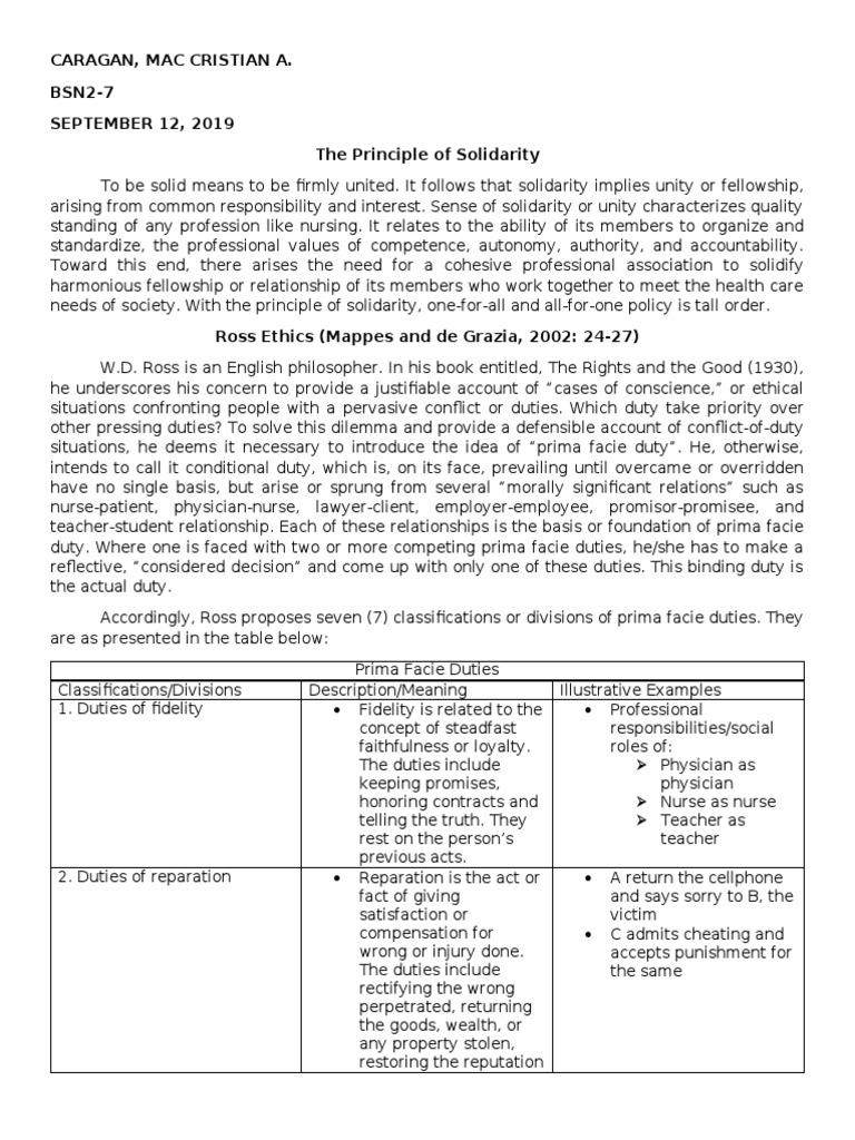 The Principle of Solidarity | PDF | Solidarity | Applied Ethics