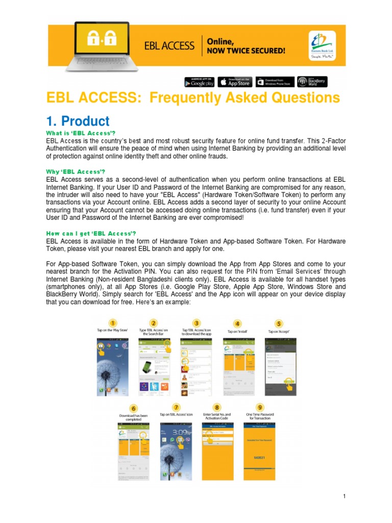 EBL ACCESS - Frequesntly Asked Questions | PDF | Online Banking | Banks ...