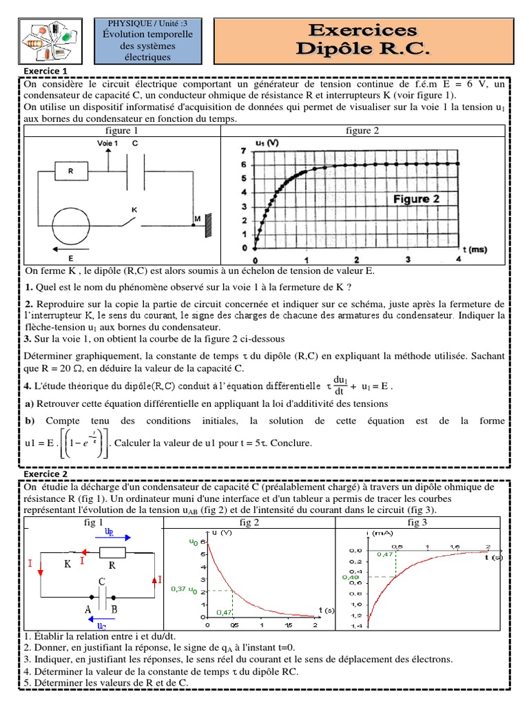 Exercices 4 Dipole RC PDF | PDF | Condensateur | Résistance (électricité)