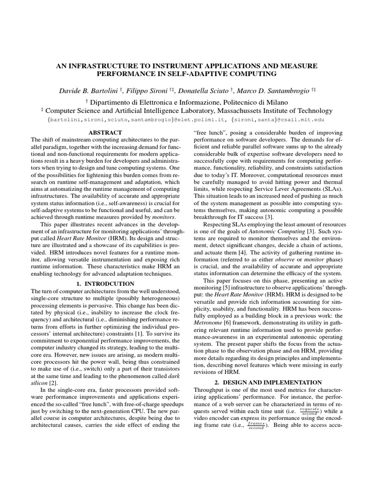 (Bartolini, Sironi, Sciuto, Santambrogio) @elet - Polimi.it, (Sironi, Santa) @csail - Mit.edu ...
