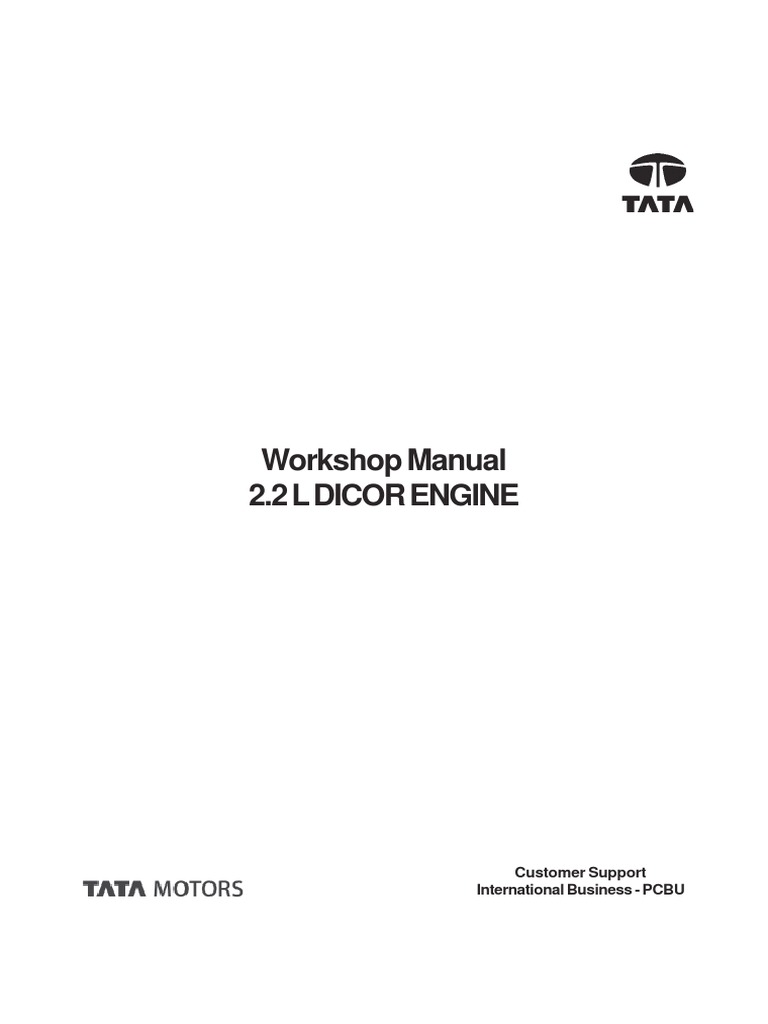 Workshop Manual 2.2 L Dicor Engine: Customer Support International ...