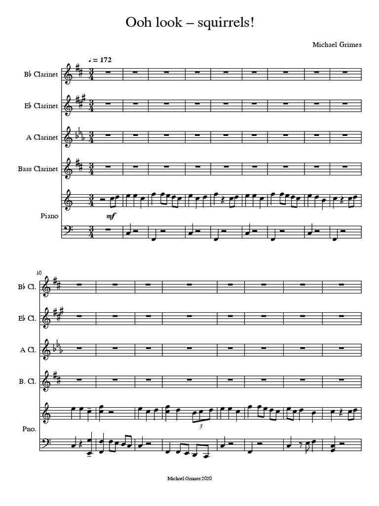 Ooh Look - Squirrels! | PDF | Musical Notation | Pitch (Music)