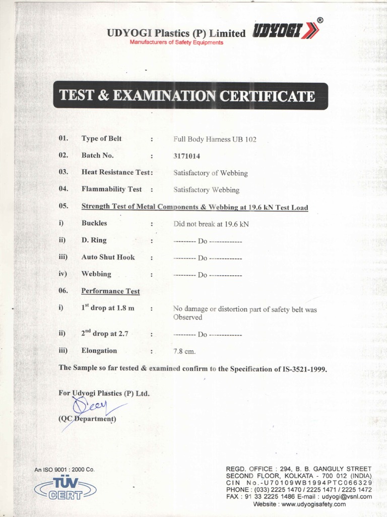 Harness Certificate PDF | PDF