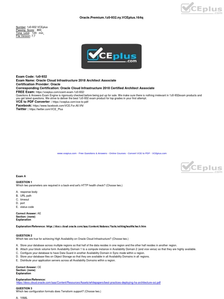 1z0-1072 Updated PDF | PDF | Load Balancing (Computing) | Cloud Computing