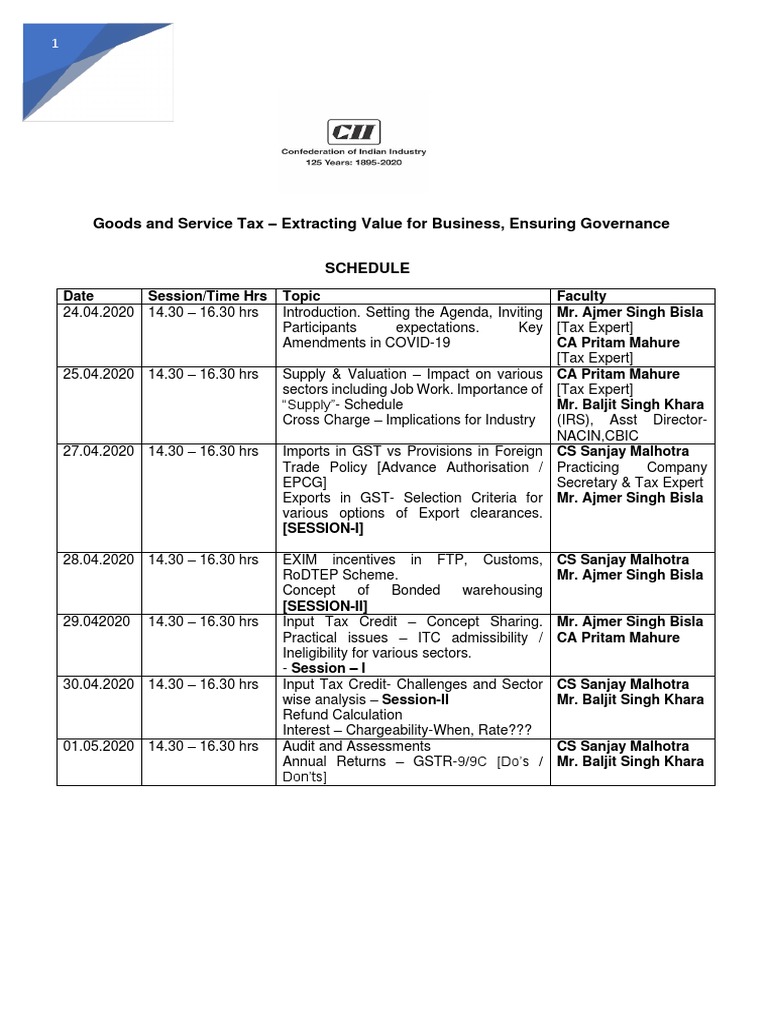 GST - Masterclass Agenda-2 | PDF | Taxes | Public Finance