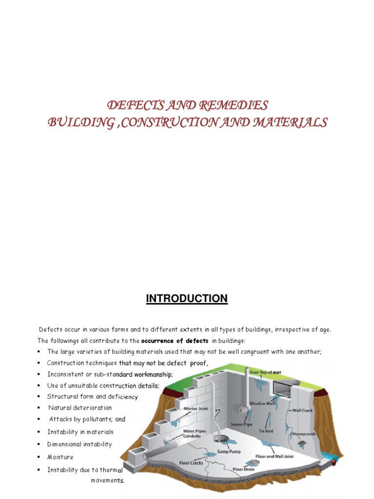 Defects in Building PDF | PDF | Concrete | Paint