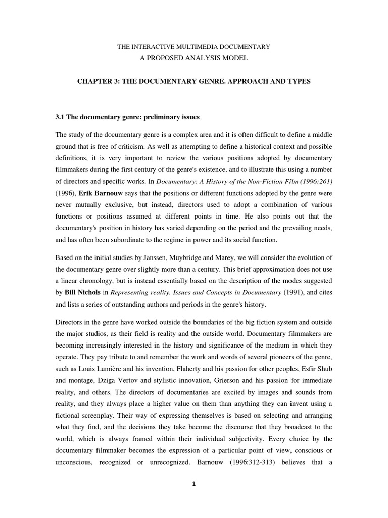Chapter 3: The Documentary Genre. Approach and Types | PDF ...