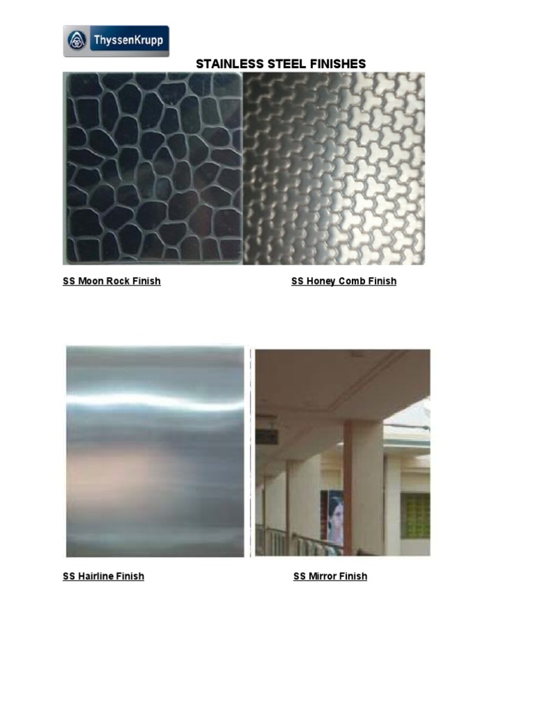 Stainless Steel Finishes: Ss Moon Rock Finish Ss Honey Comb Finish | PDF