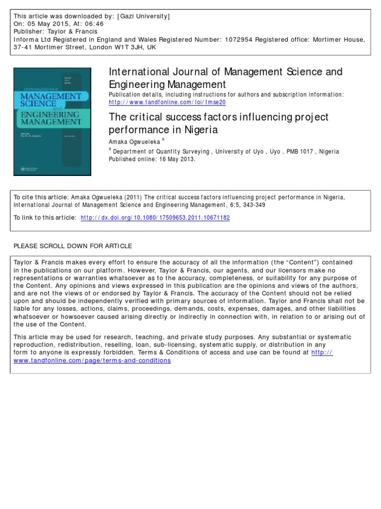 International Journal of Management Science and Engineering Management ...