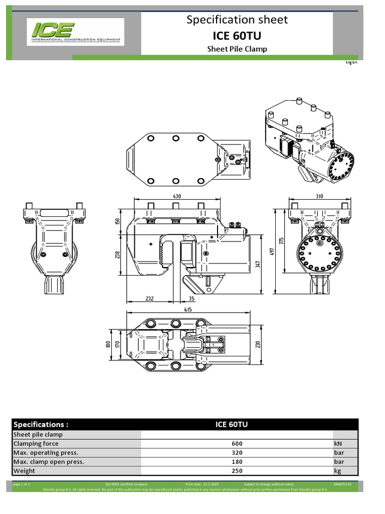 Sheet Pile Clamp Specs | PDF | Quality | Economic Sectors