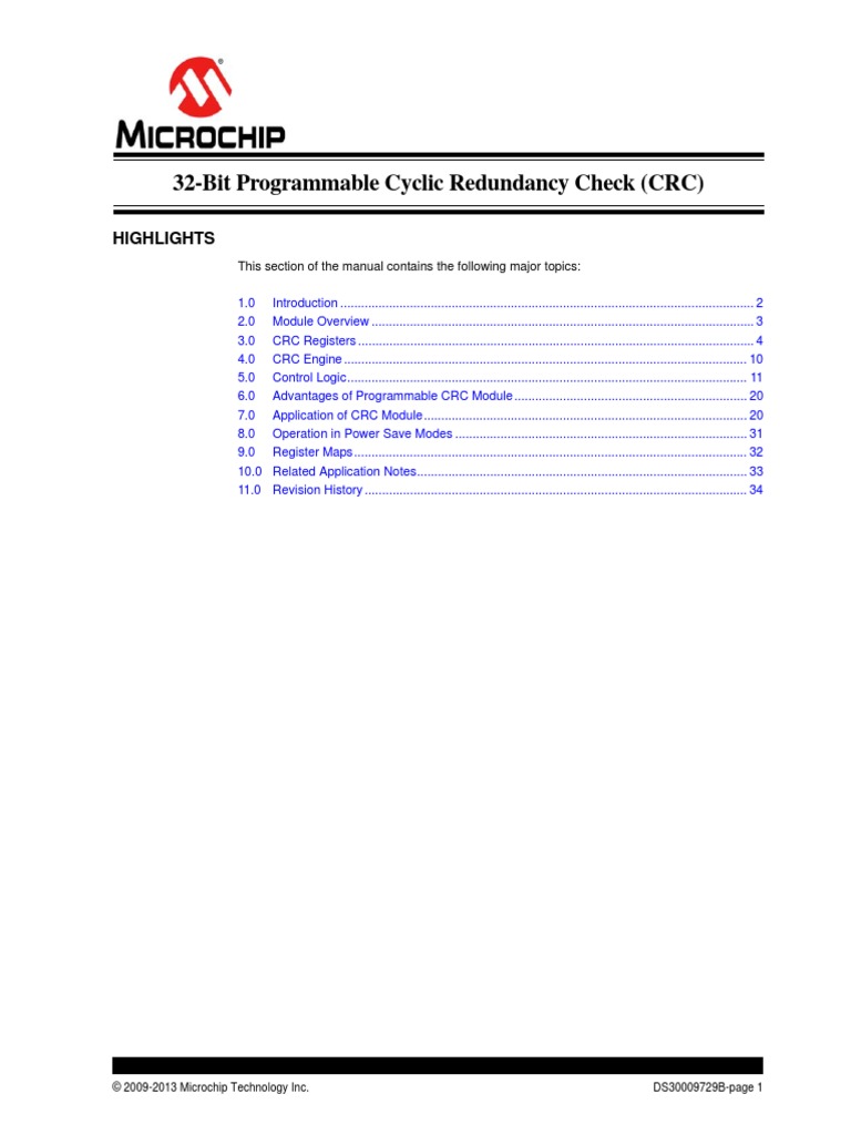 32-Bit Programmable Cyclic Redundancy Check (CRC) : Highlights | PDF ...