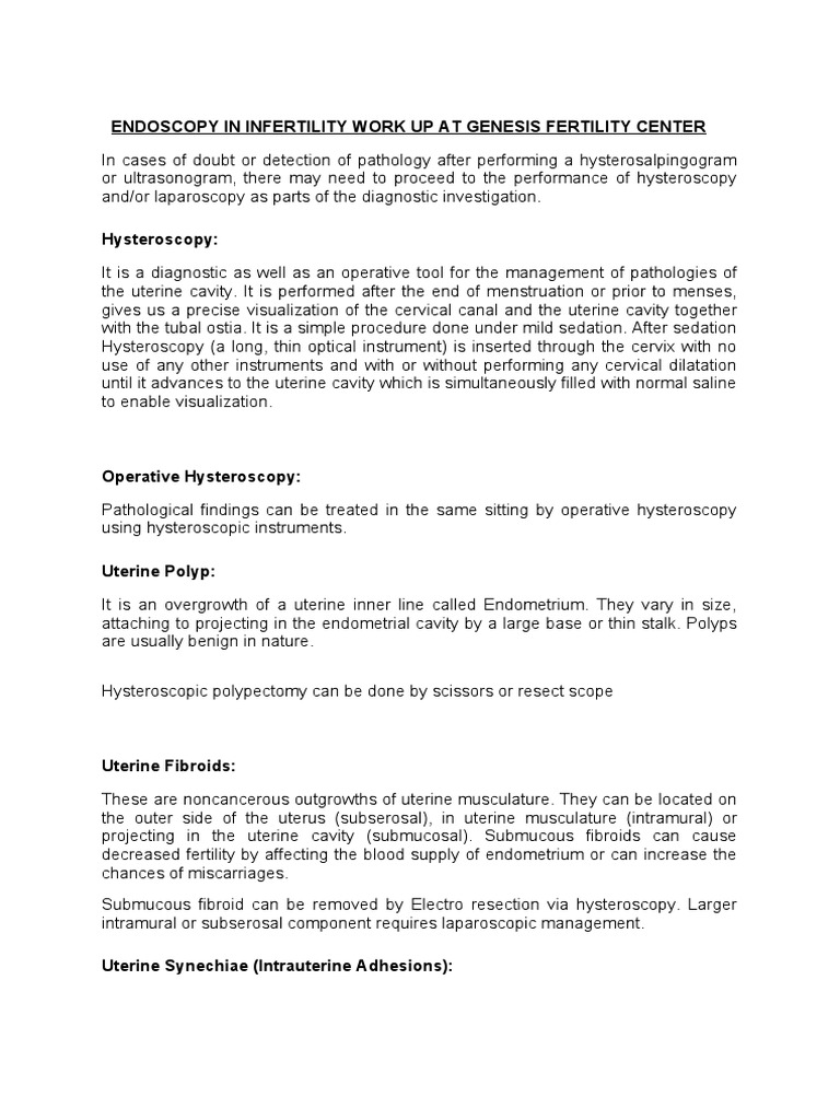 Endoscopy in Infertility Work Up at Genesis Fertility Center, Kalyan ...