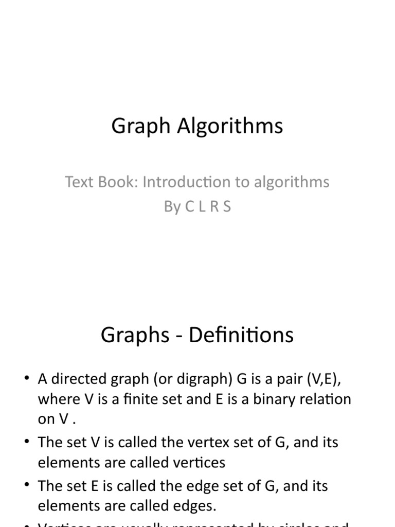 Graph Algorithms: Text Book: Introduction To Algorithms Byclrs | PDF ...