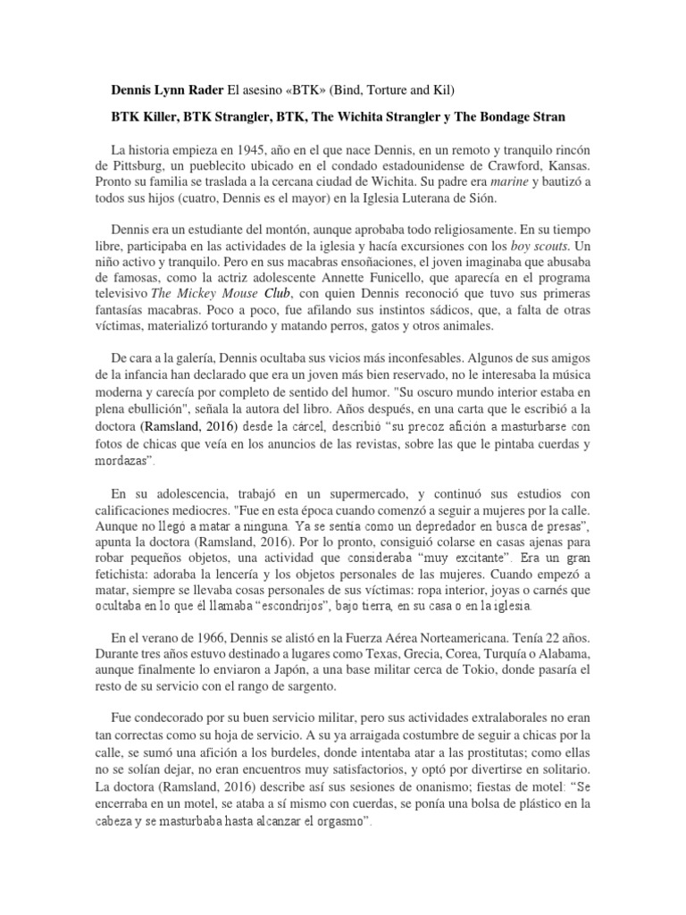 Dennis Lynn Rader | PDF | Violencia | Thriller y crimen