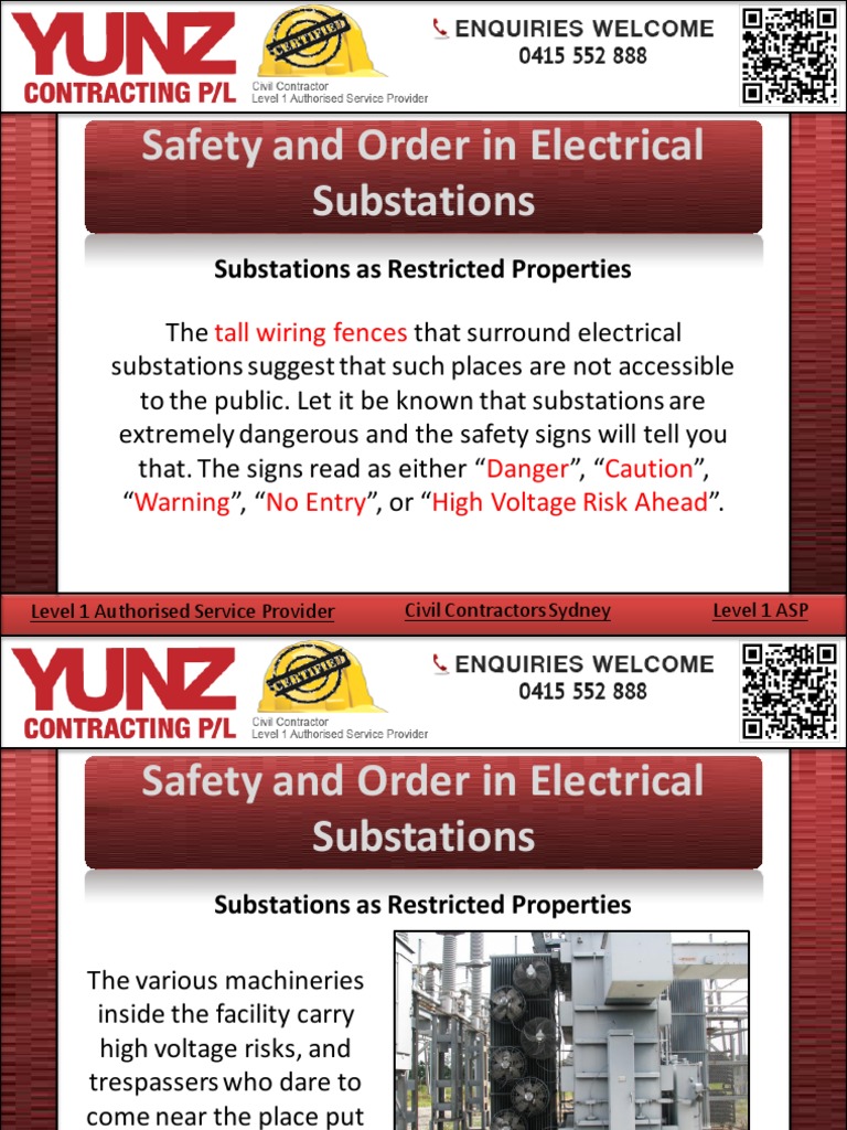 Safety and Order in Electrical Substations: Substations As Restricted ...