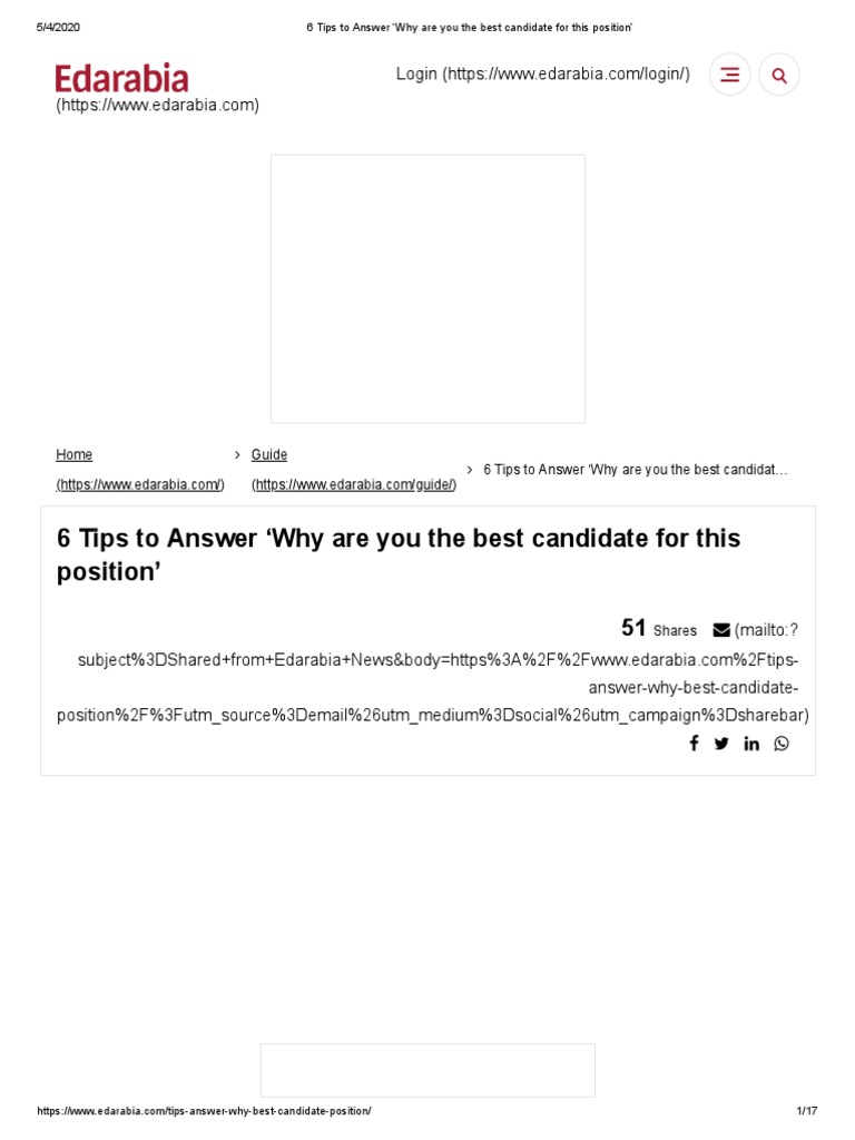 6 Tips To Answer Why Are You The Best Candidate For This Position ...